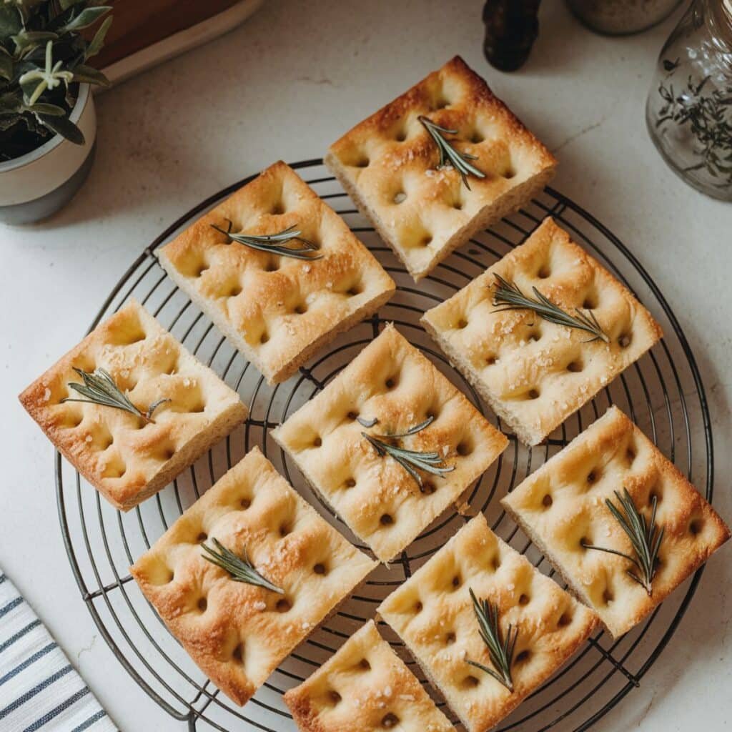 5-Ingredient Easy Overnight Sourdough Focaccia Bread Recipe