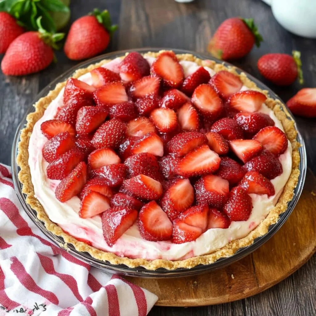 Easy No-Bake Strawberry Cream Cheese Pie Recipe