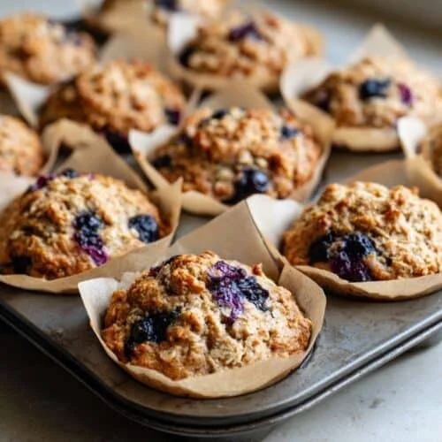 Easy Banana Blueberry Oatmeal Muffins Recipe in 30 Minutes